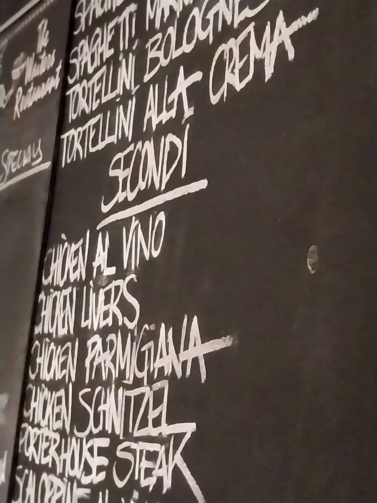 Menu at The Waiters Restaurant, Melbourne