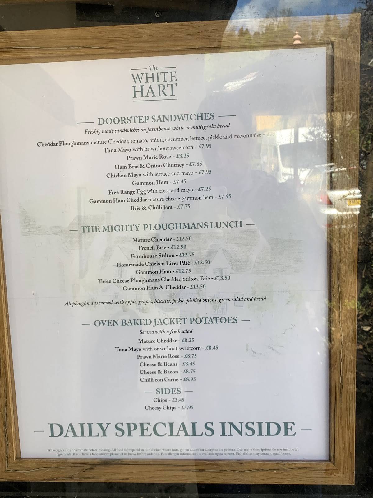 Menu at The White Hart pub & bar, Castle Combe, The St