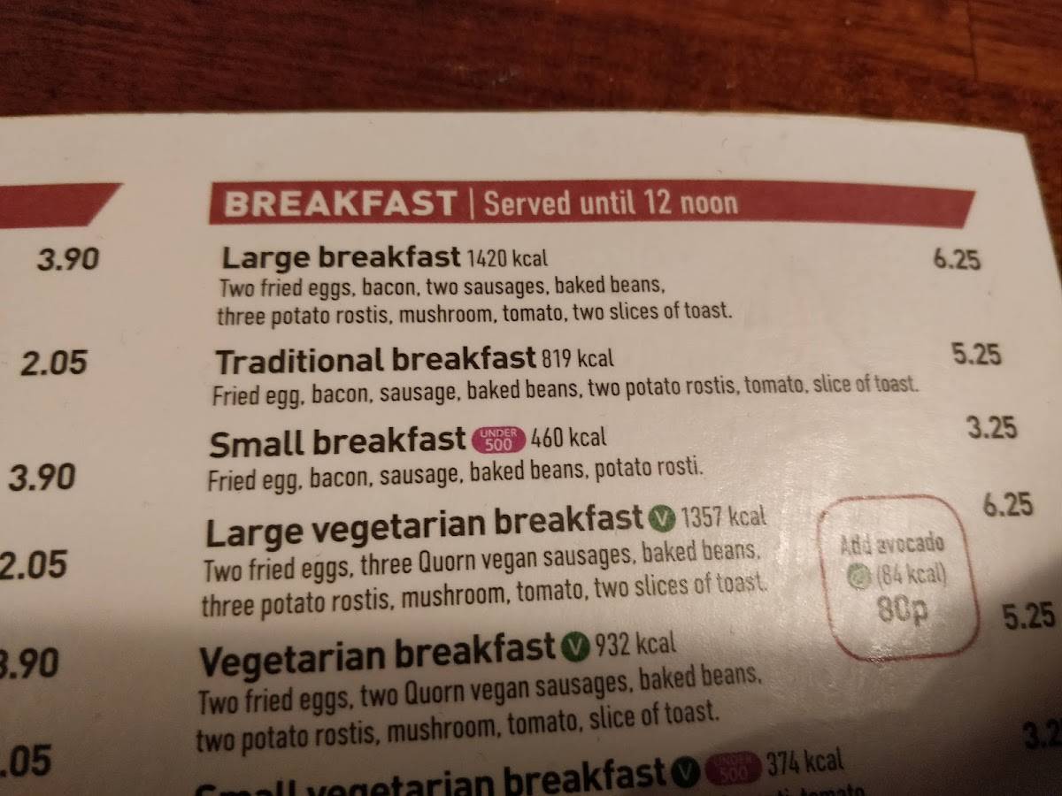 Menu at The Willow Walk - JD Wetherspoon pub & bar, London