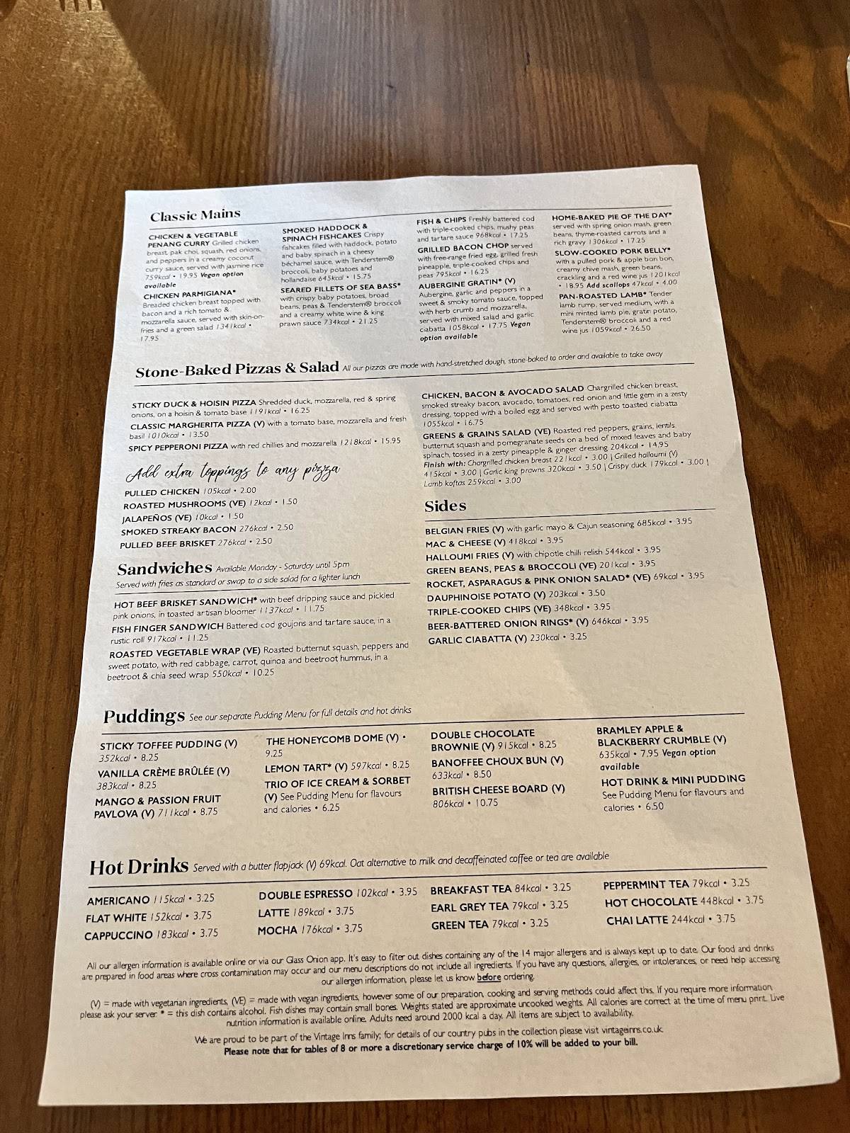 Menu at The Windhover pub & bar, Northampton