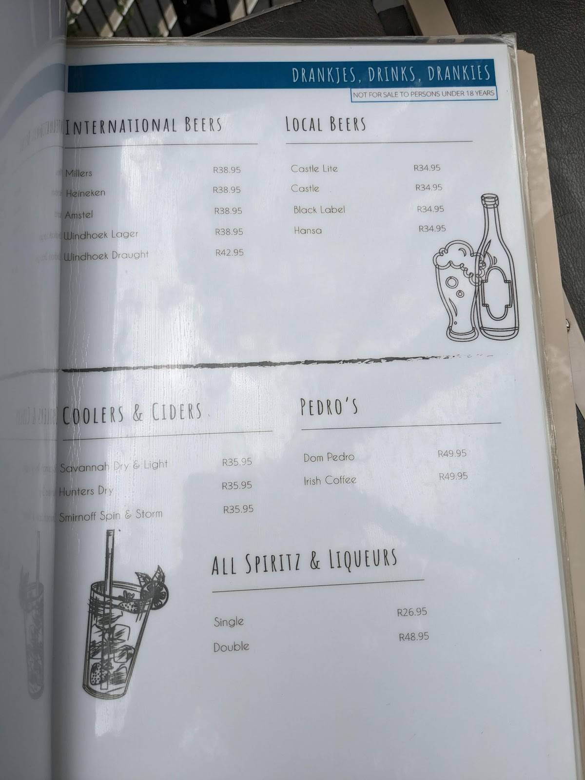 Menu at The Windmill Restaurant, Hartbeespoort