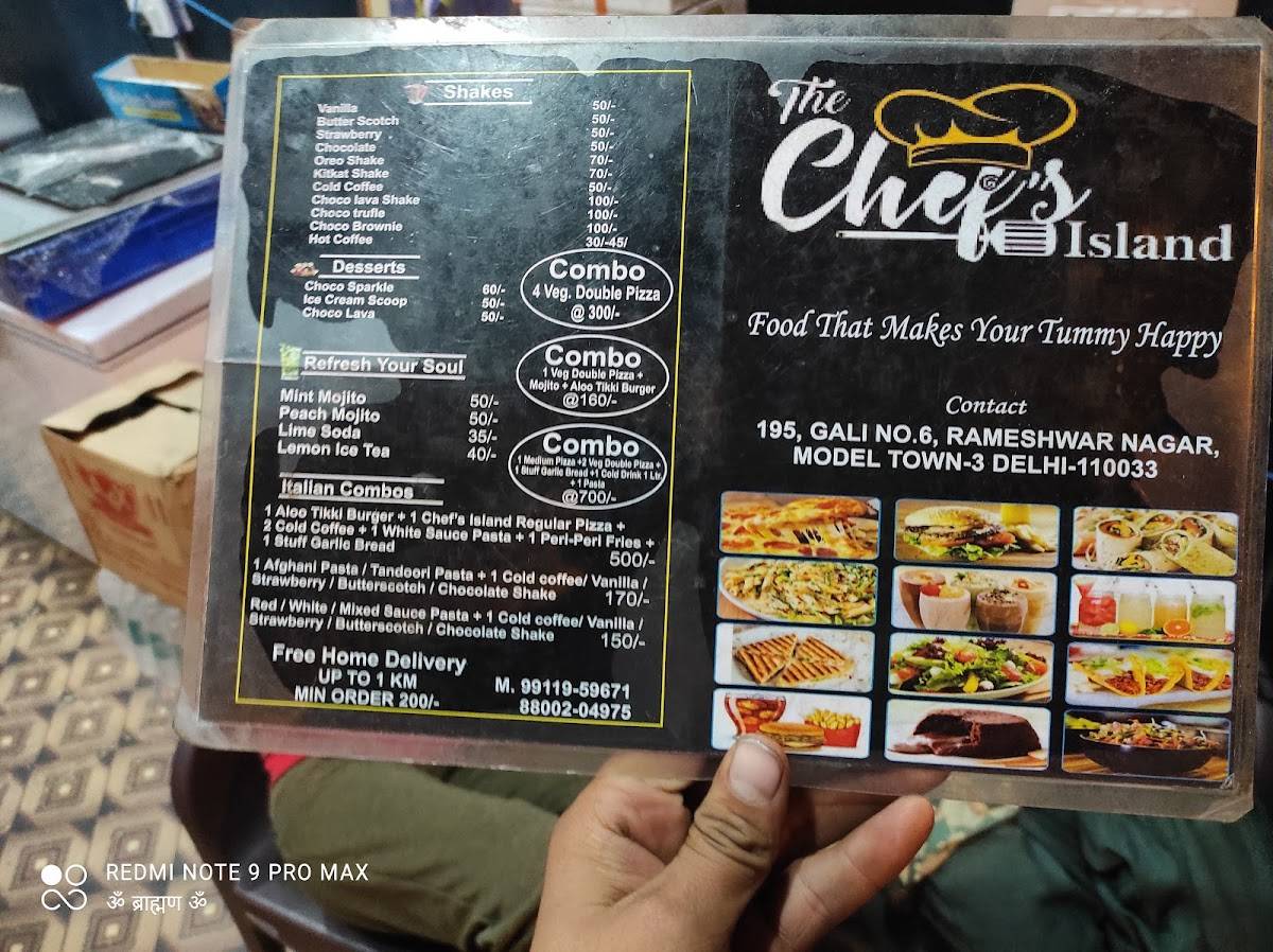 Menu at The chef's island, Delhi