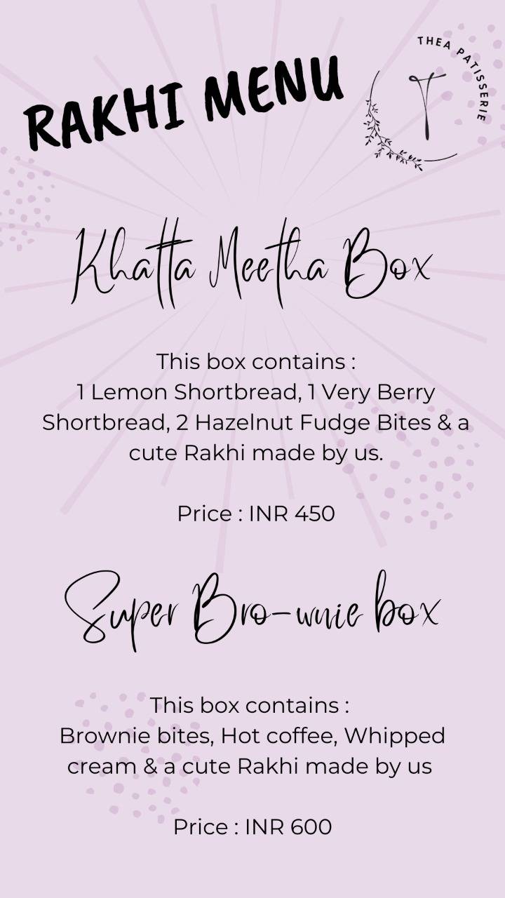 Menu at Thea Patisserie!, Bengaluru