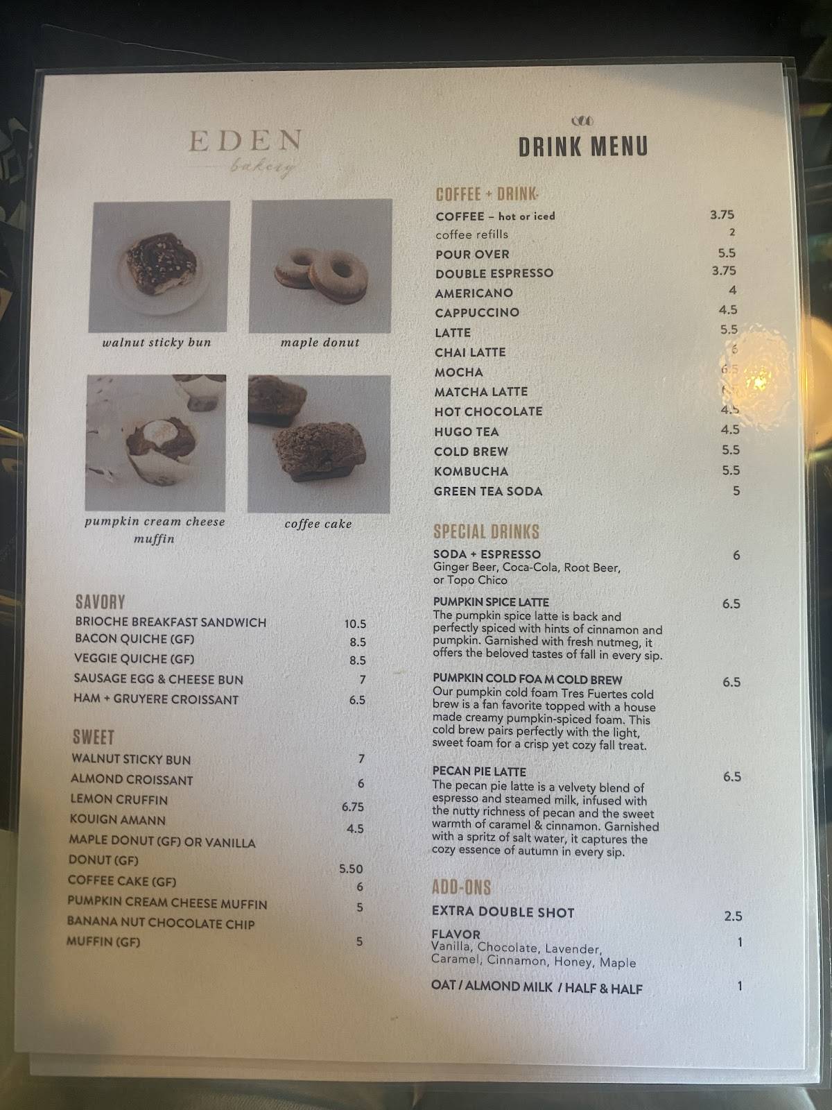 Menu at Theory Coffee Roasters restaurant, Redding, California St