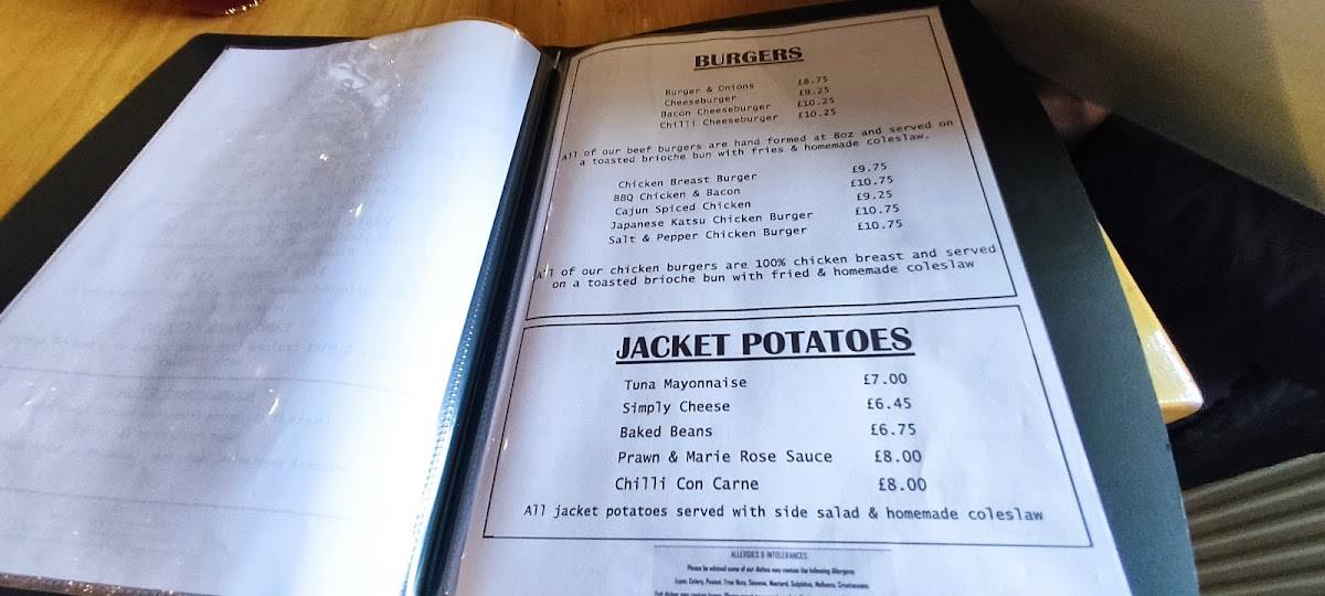 Menu at Thornton Arms pub & bar, Burnley
