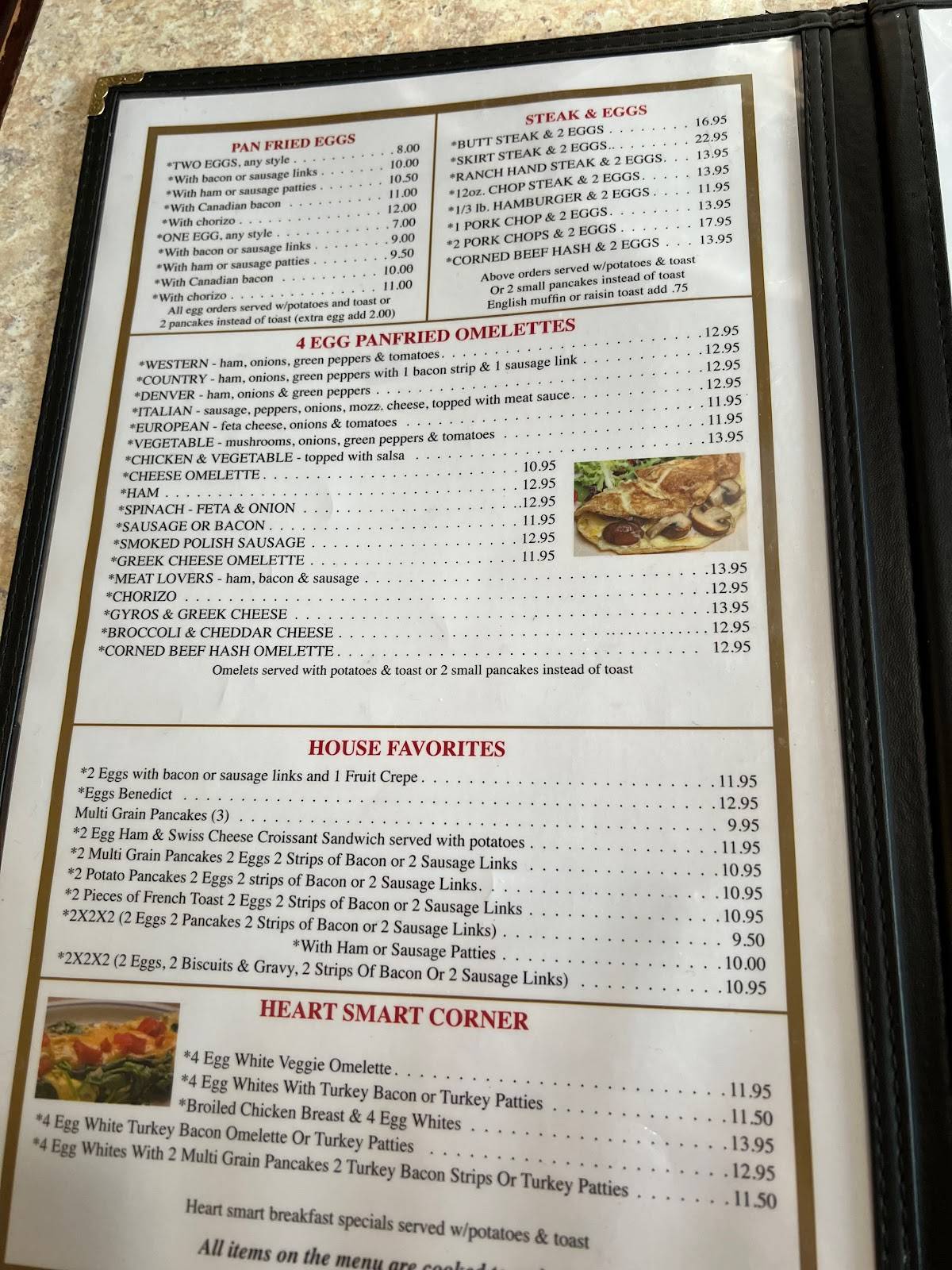 Menu at Three Sons Restaurant, Chicago