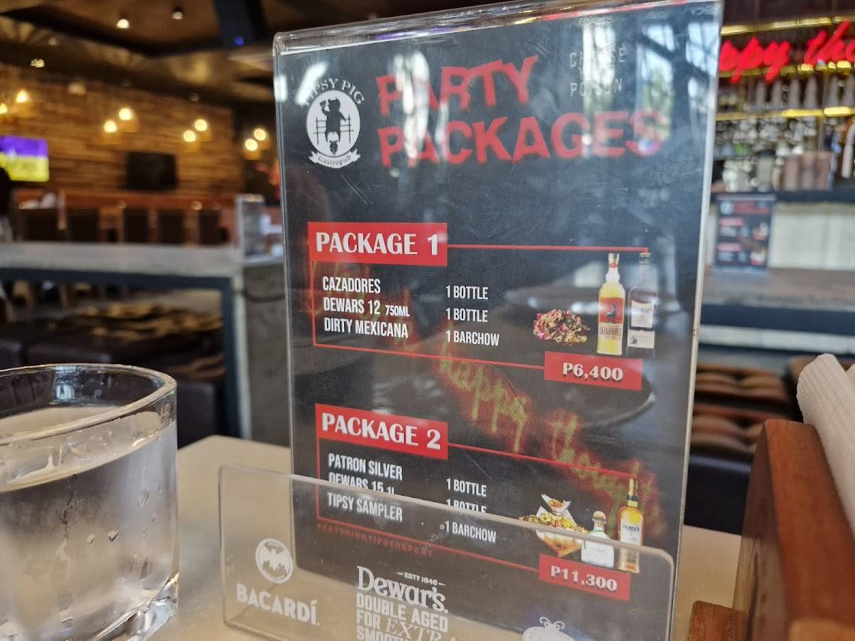 Menu at Tipsy Pig Gastropub, Quezon City