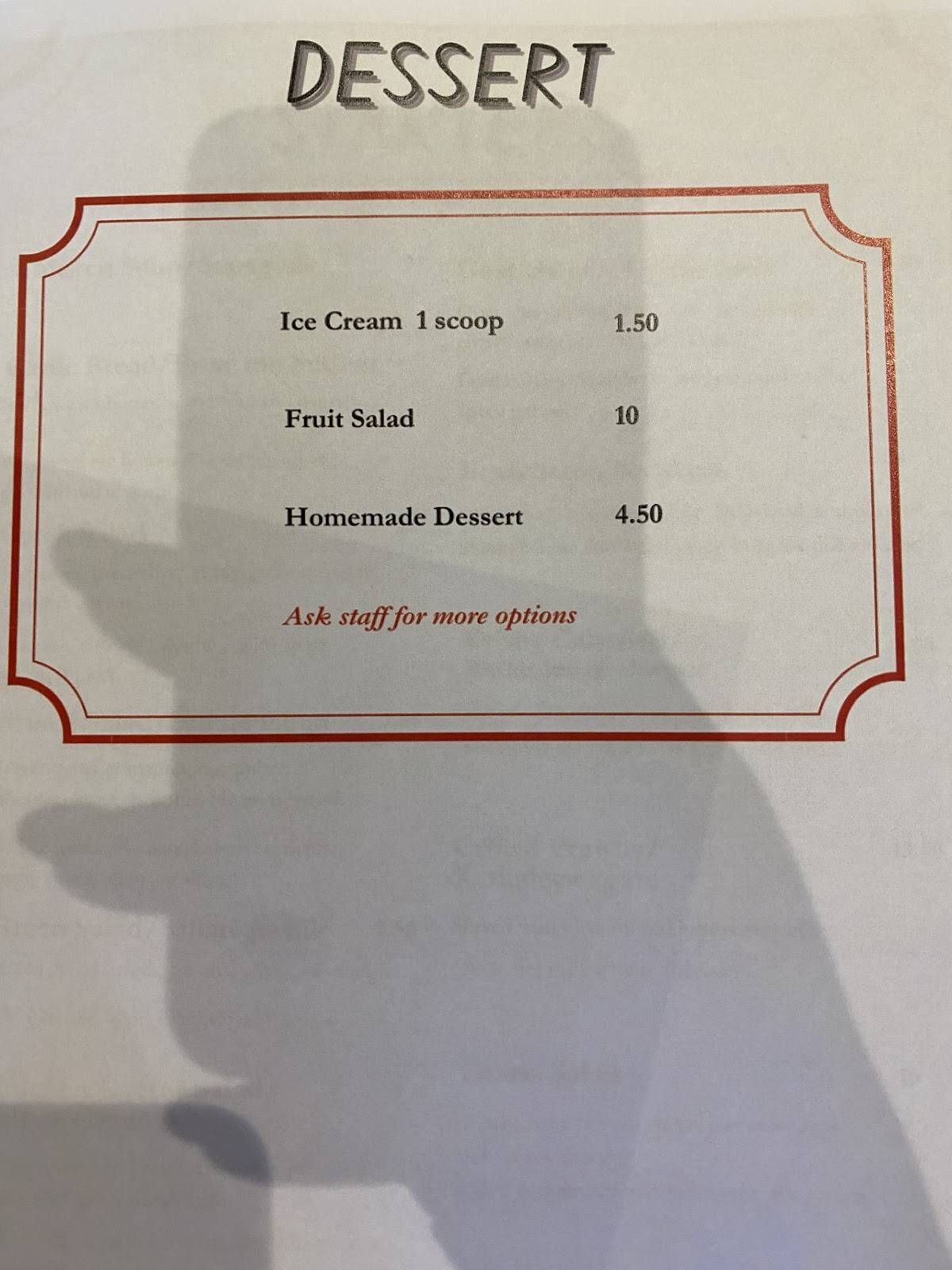 Menu at Tirana Hendon restaurant, London