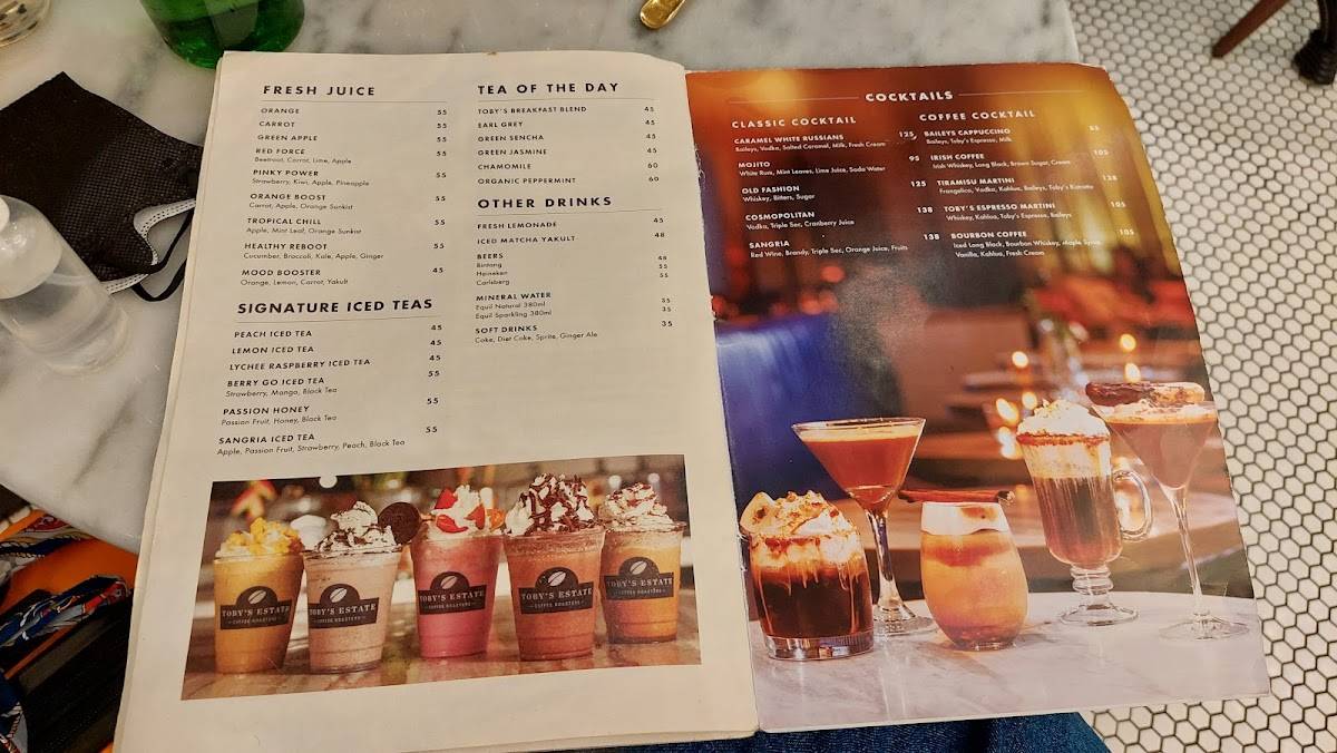 Menu at Toby's Estate, Grand Batam Mall cafe, Batam