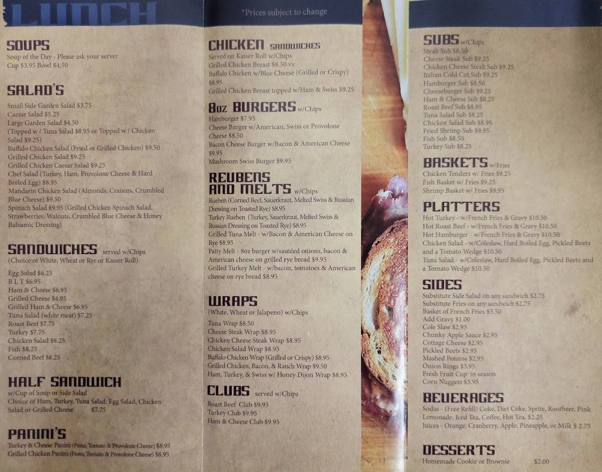 Menu at Toni's Grill Inc. restaurant, Glen Burnie, Baymeadow Dr