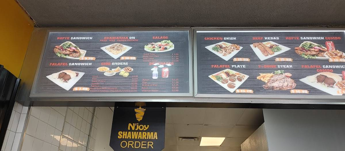 Menu at NJOY SHAWARMA JANE restaurant, Toronto, Jane St