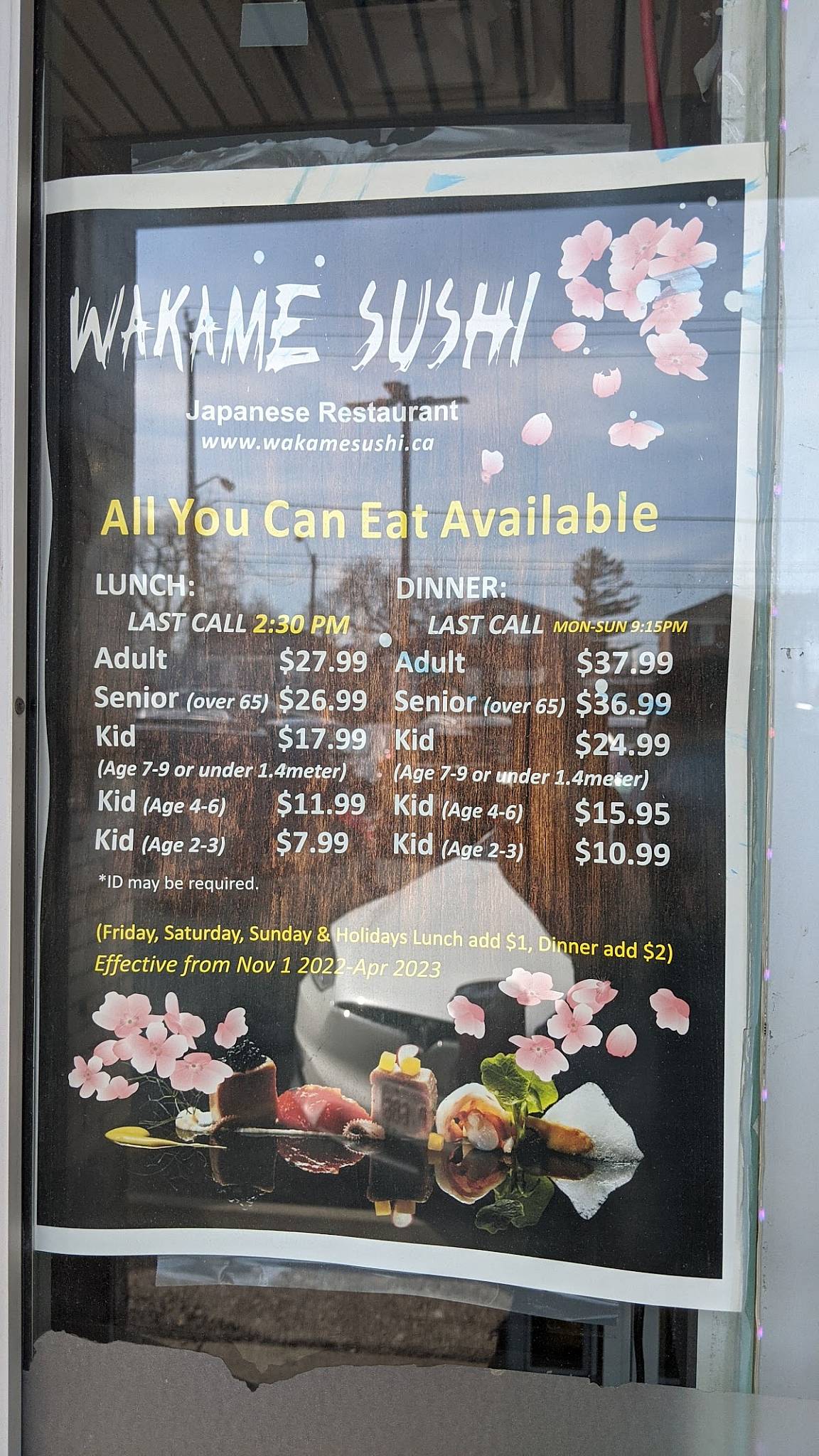 Menu at Wakame Sushi-Sheppard Bathurst restaurant, Toronto, 638 ...
