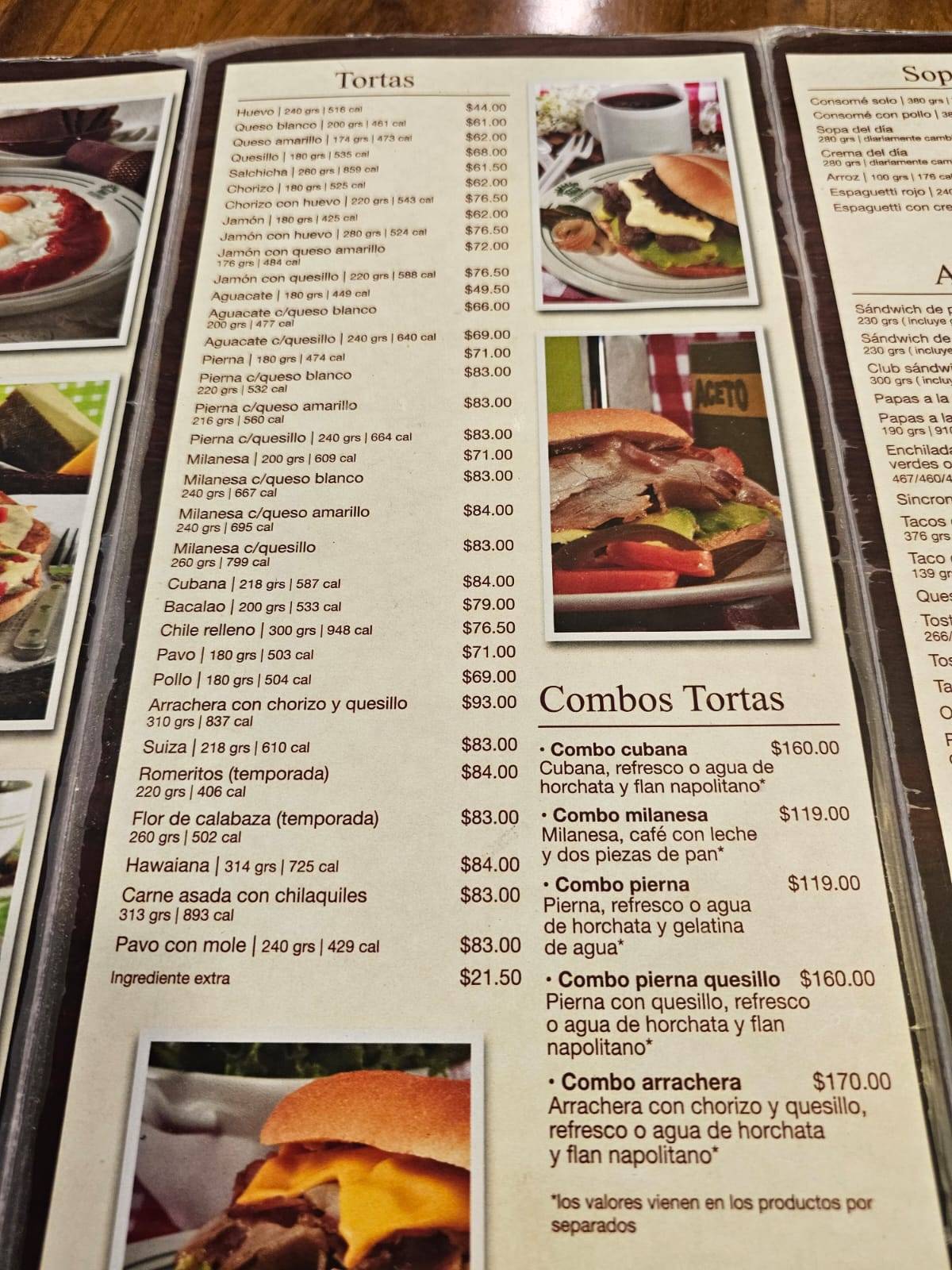 Carta del restaurante Tortas Don Polo, Ciudad del México, Cerrada Felix ...