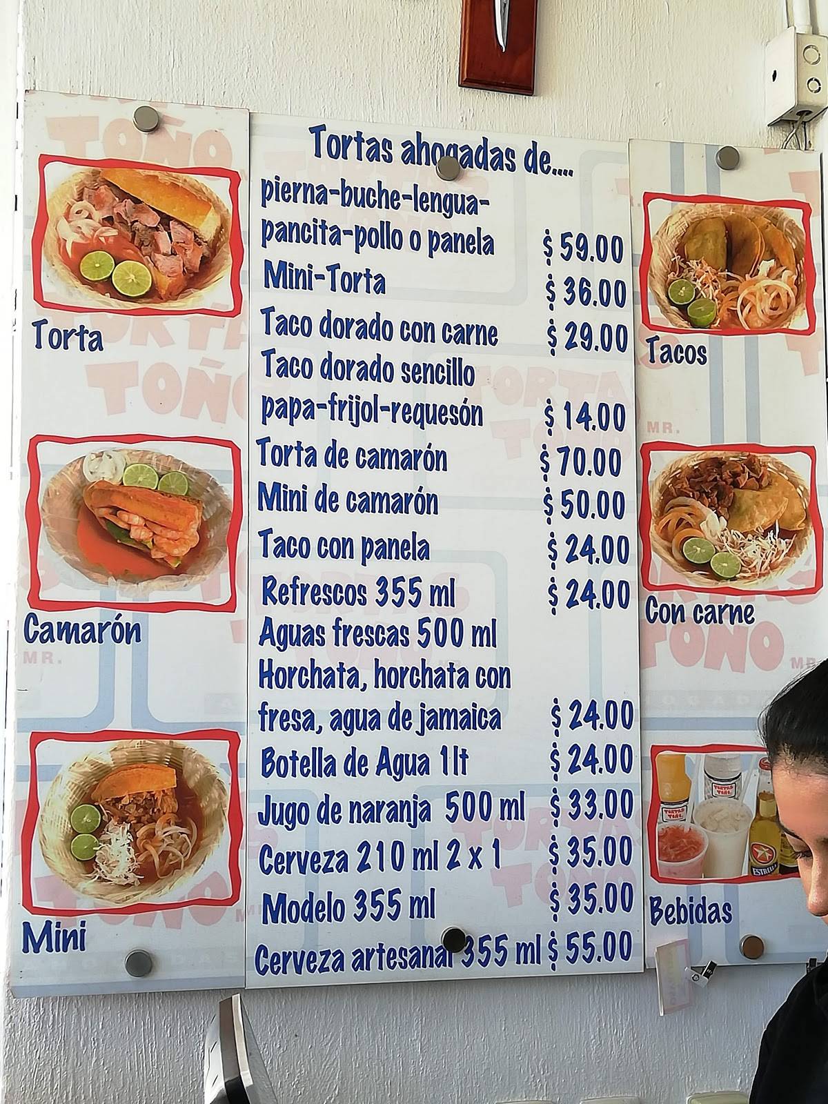 Carta del restaurante Tortas Toño Plaza Provenza, Santa Anita, Av ...