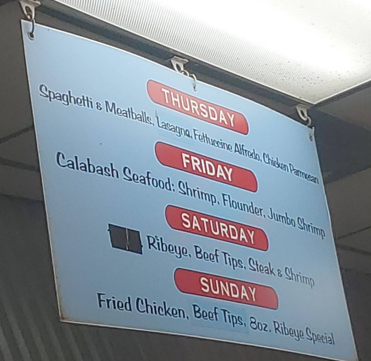 Menu at Tramway Diner restaurant, Sanford