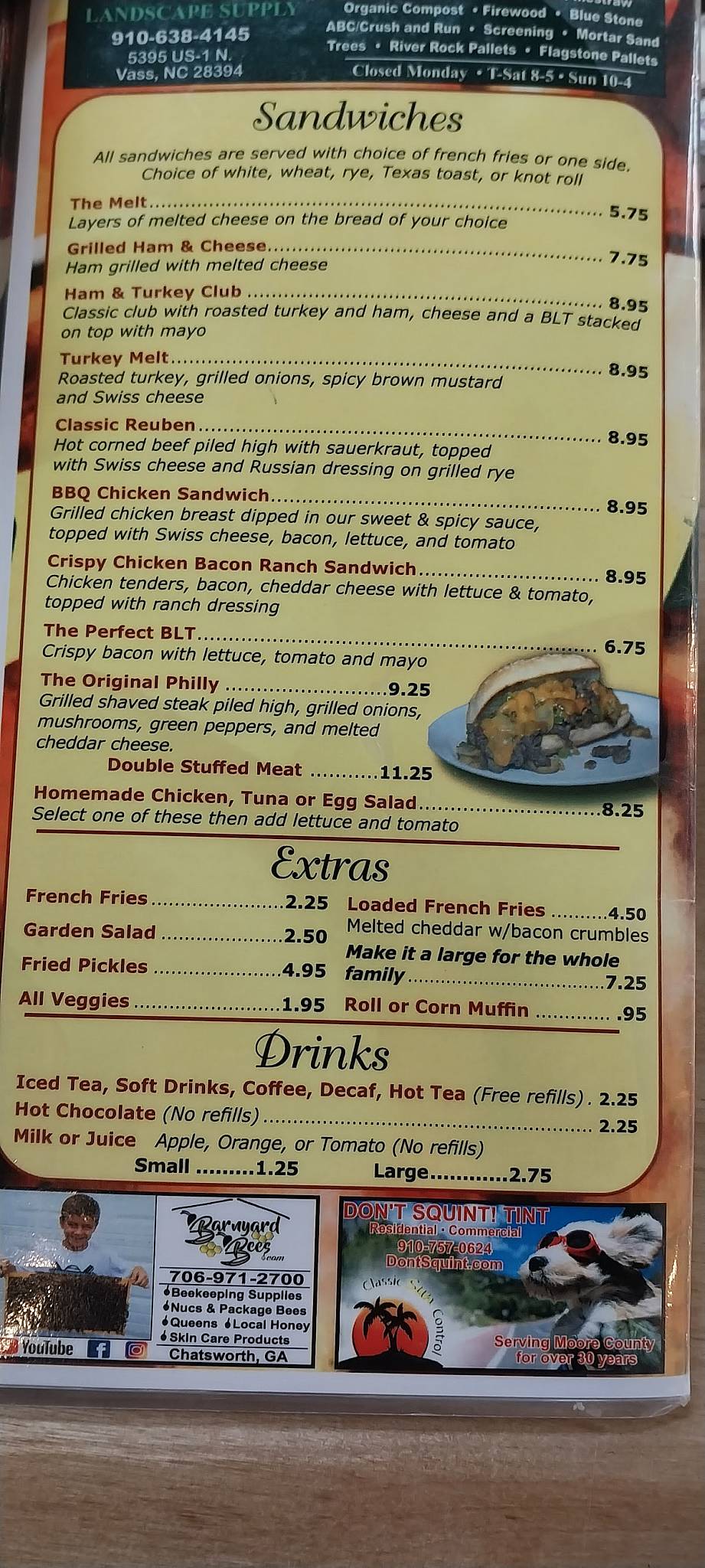 Menu at Tramway Diner restaurant, Sanford