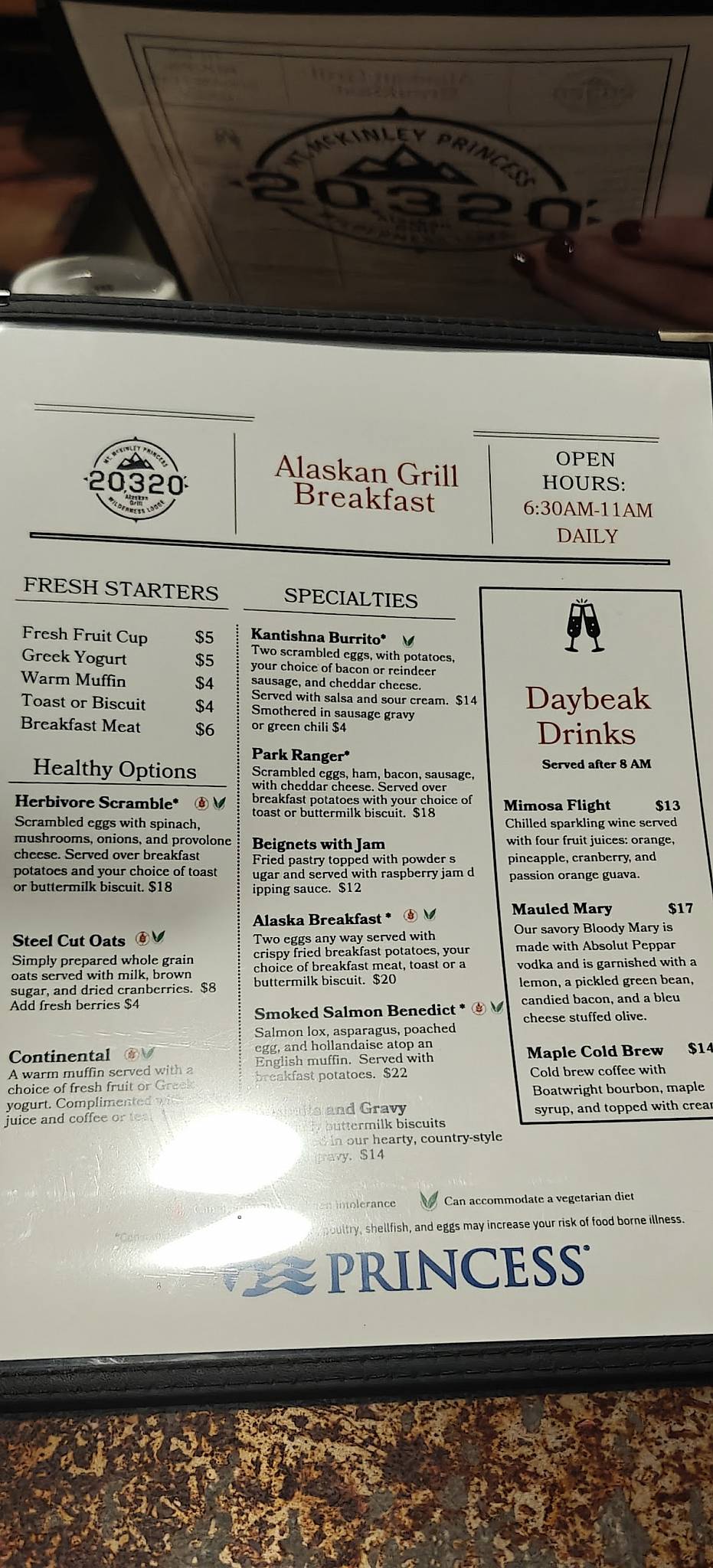 Menu at 20320 Alaskan Grill restaurant, Trapper Creek