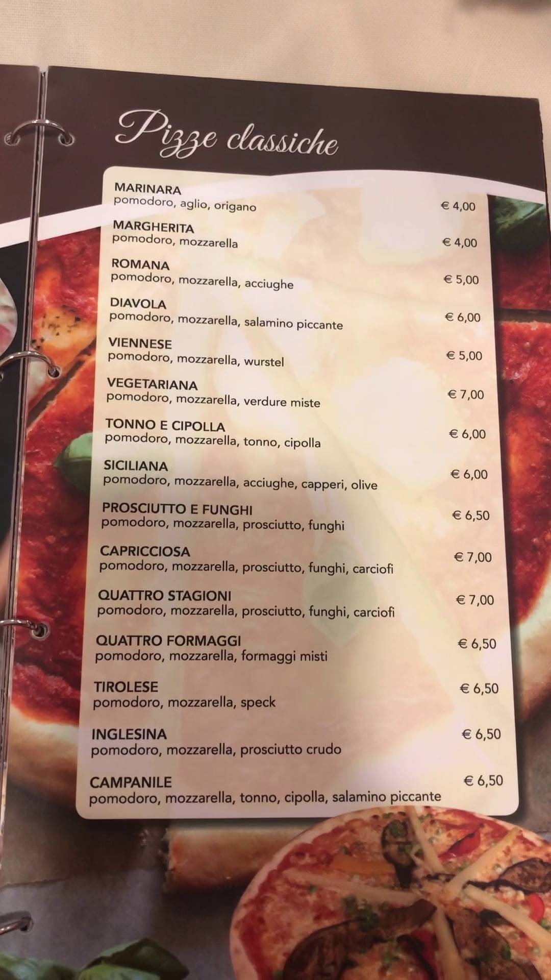 Menu da Trattoria Da Mario caffè bar, Saonara