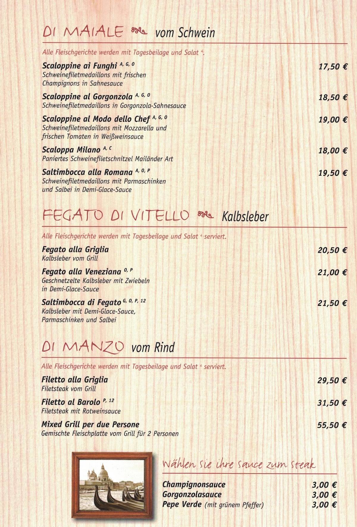 Speisekarte von Trattoria La Stalla restaurant, Berlin