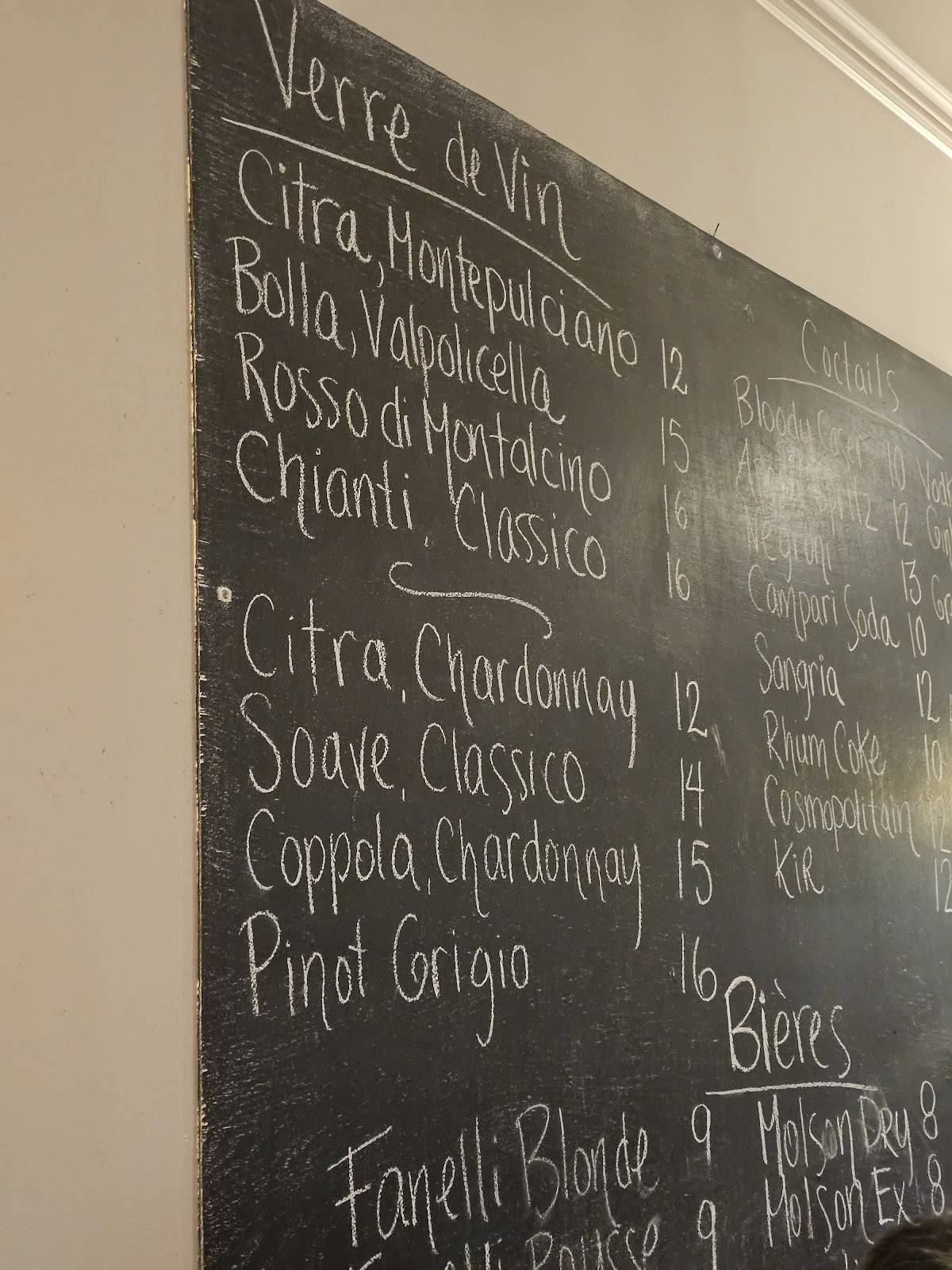 Menu at Trattoria Lanni restaurant, Vaudreuil-Dorion