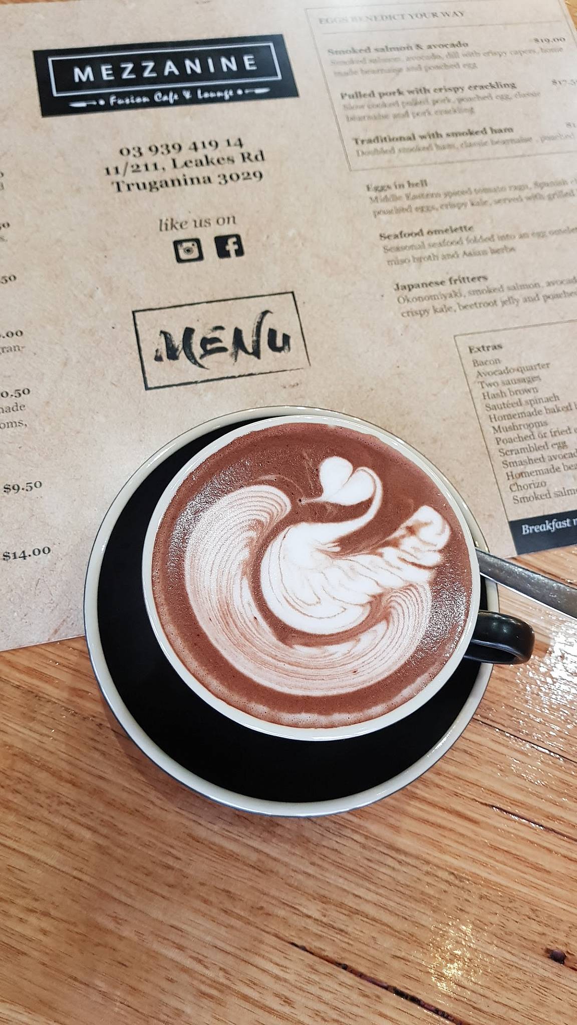 Menu at Mezzanine Cafe, Truganina