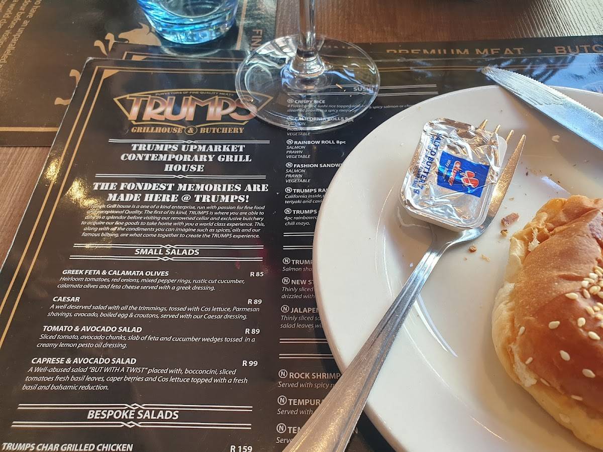 Menu at Trumps Grillhouse and Butchery pub & bar, Sandton
