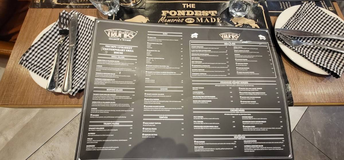 Menu at Trumps Grillhouse and Butchery pub & bar, Sandton