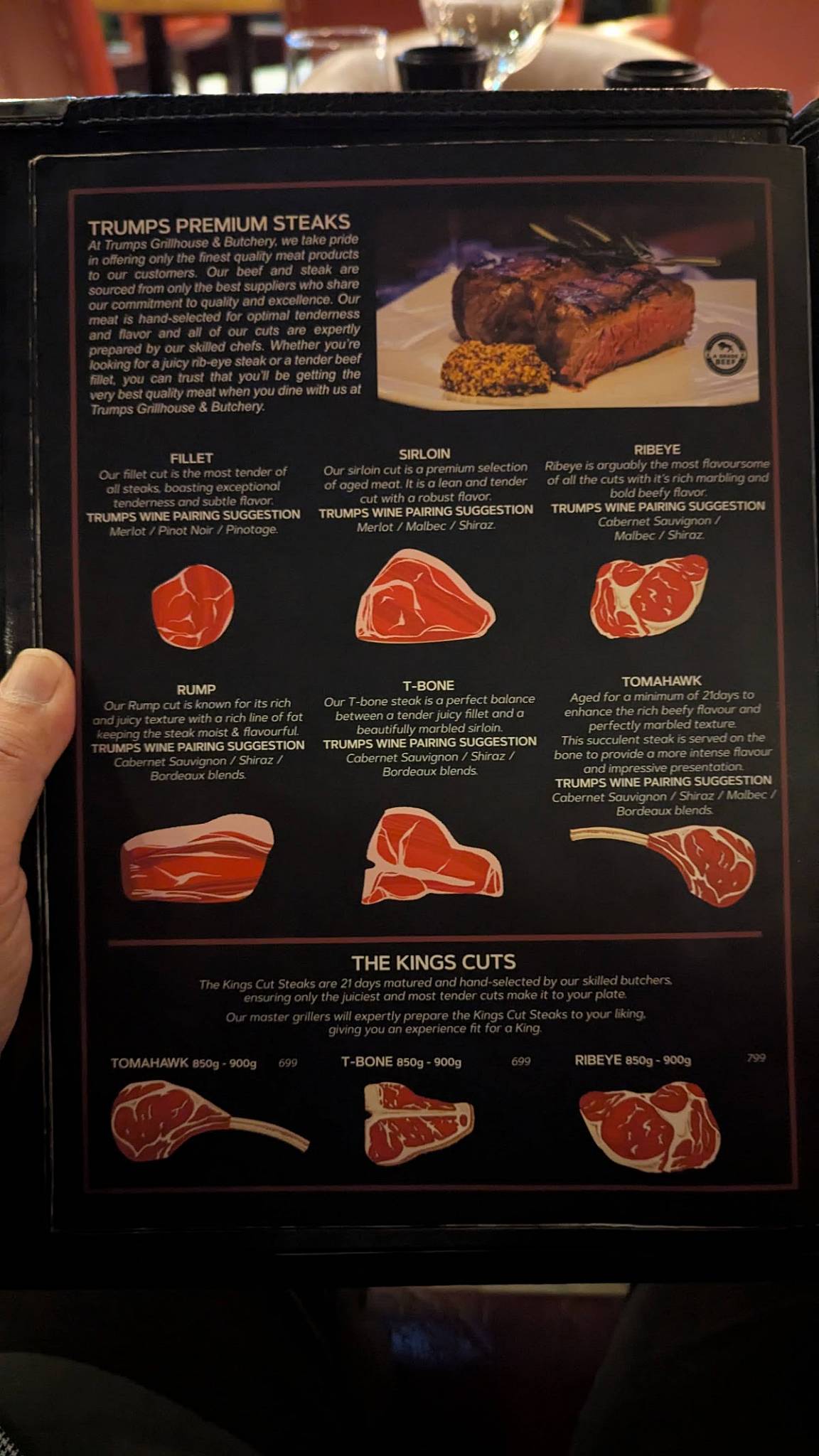 Menu at Trumps Grillhouse and Butchery pub & bar, Sandton