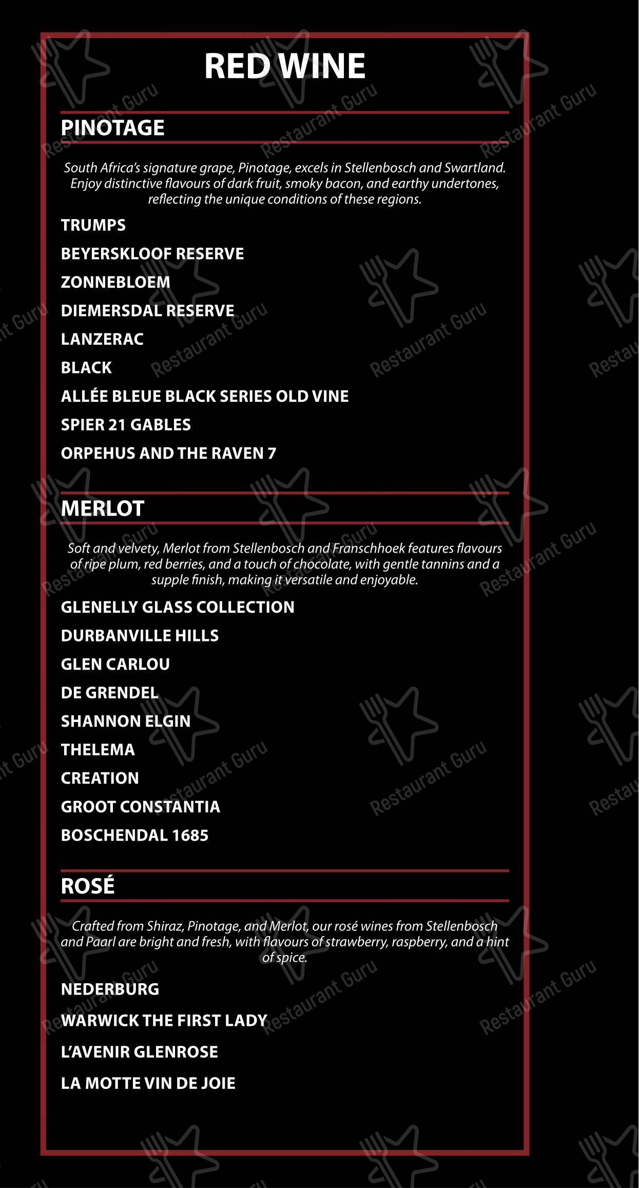 Menu at Trumps Grillhouse and Butchery pub & bar, Sandton