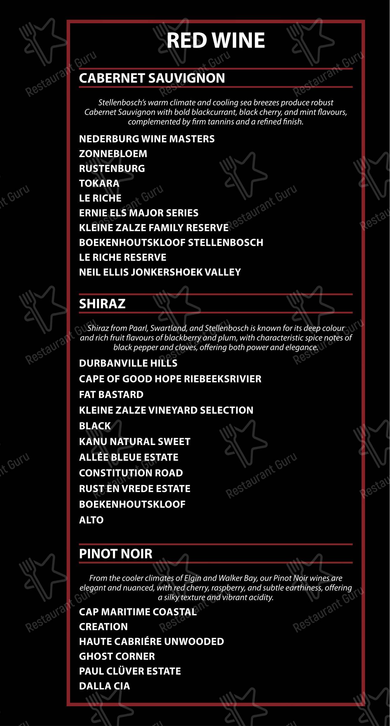 Menu at Trumps Grillhouse and Butchery pub & bar, Sandton