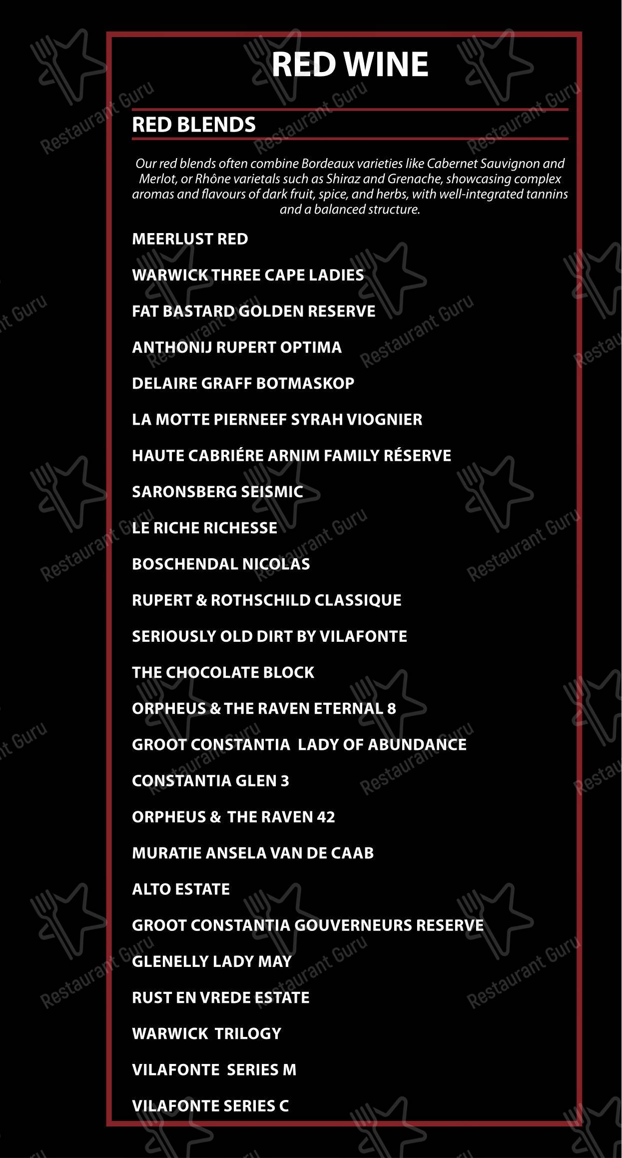 Menu at Trumps Grillhouse and Butchery pub & bar, Sandton