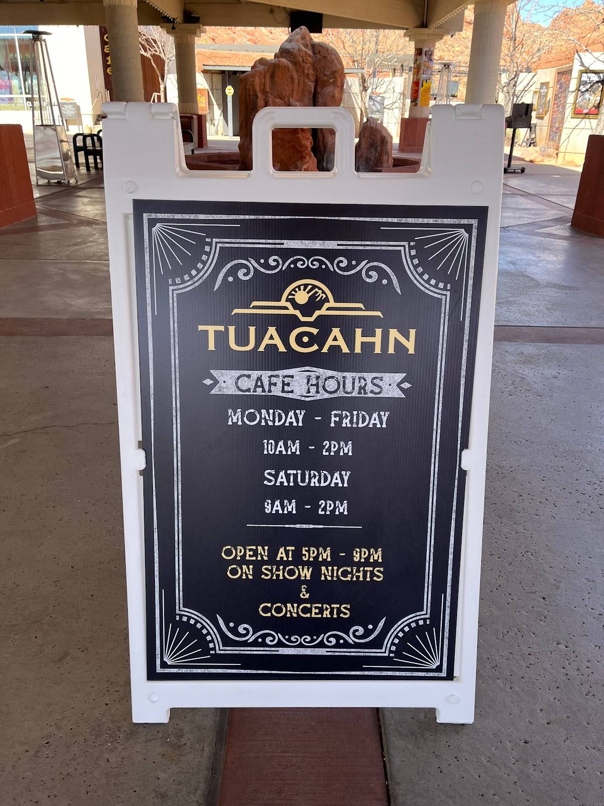 Menu at Tuacahn Cafe, Ivins