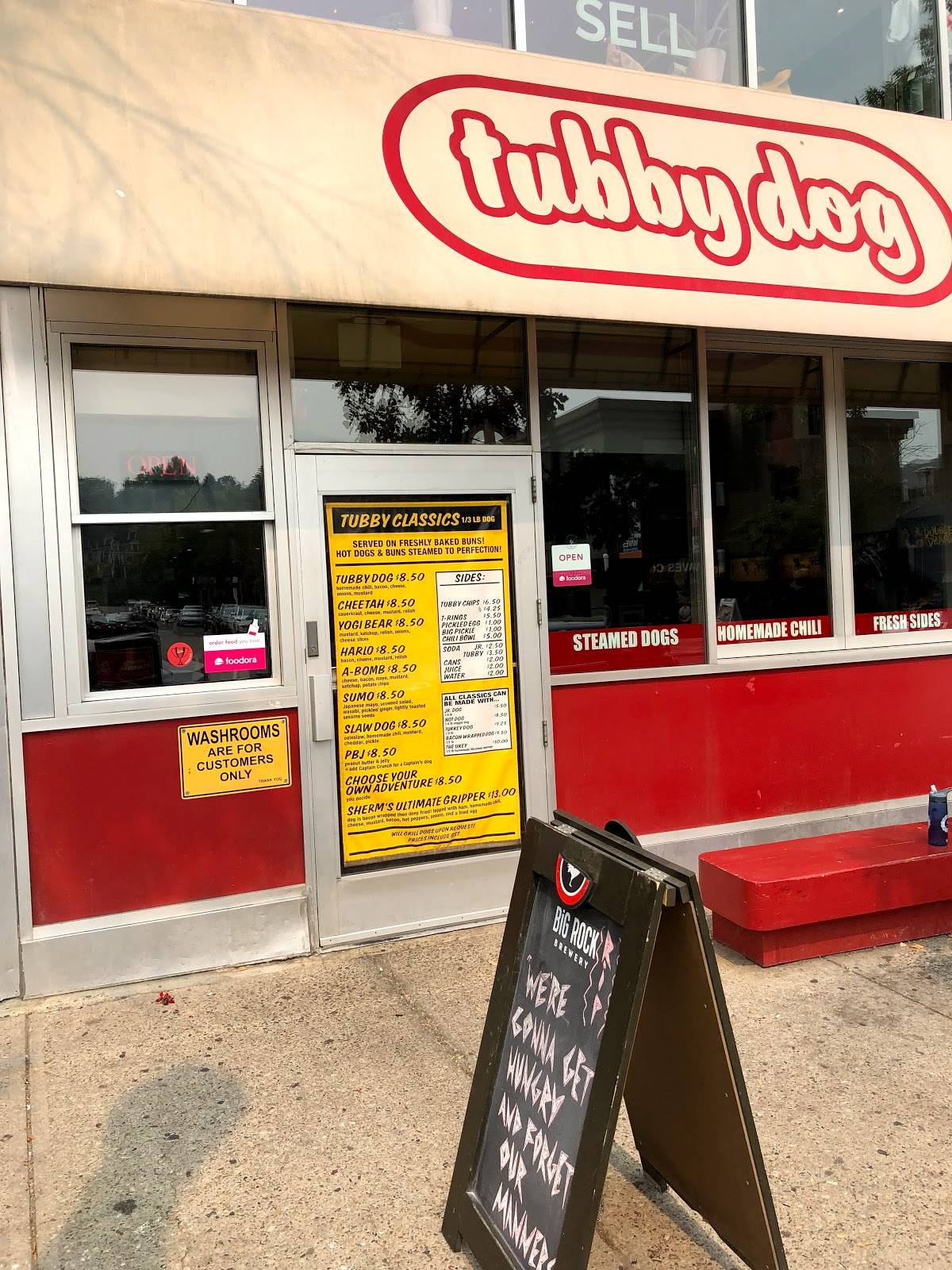 Menu at Tubby Dog restaurant, Calgary