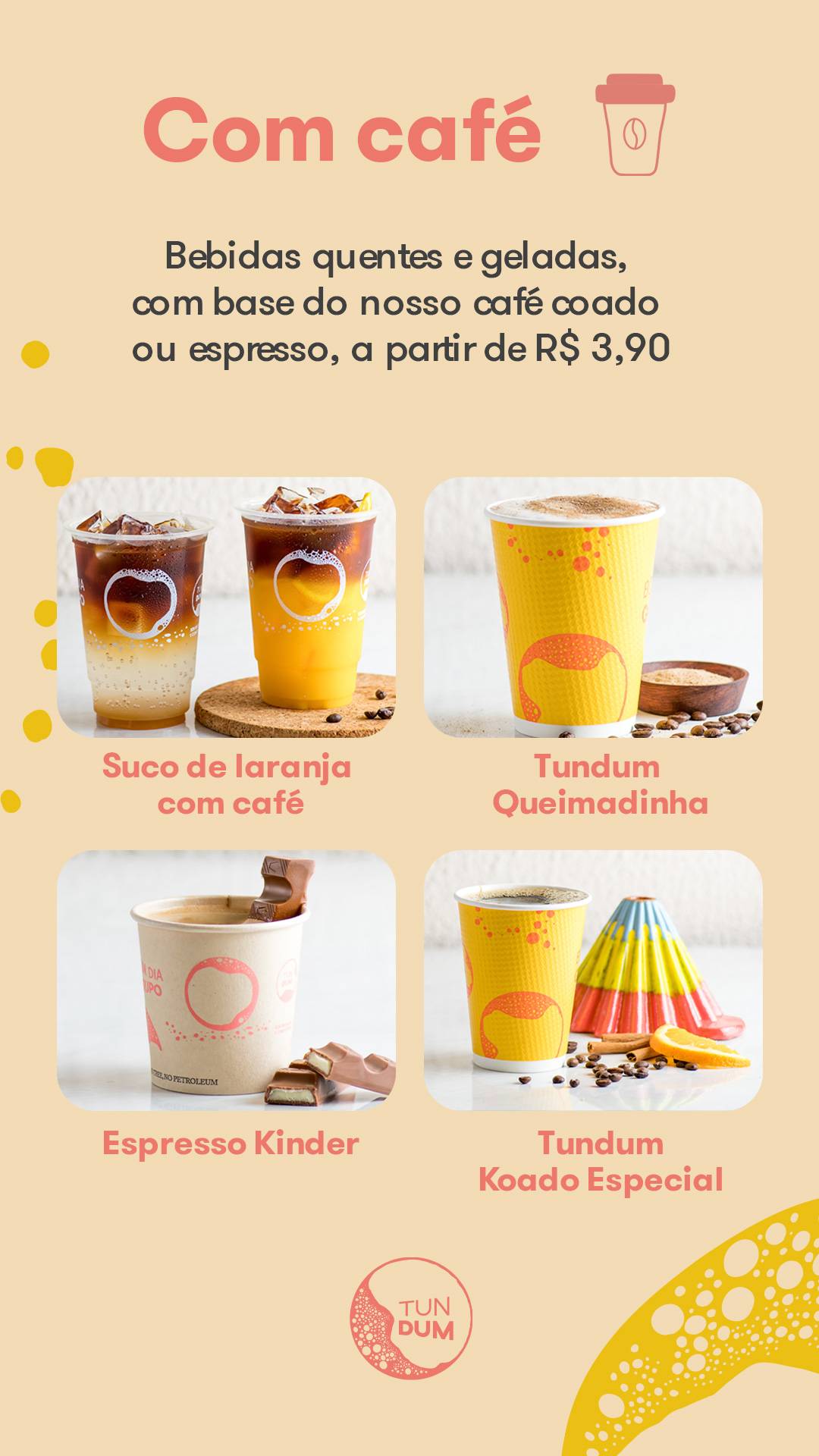 Menu at Tundum Faria Lima cafe, São Paulo
