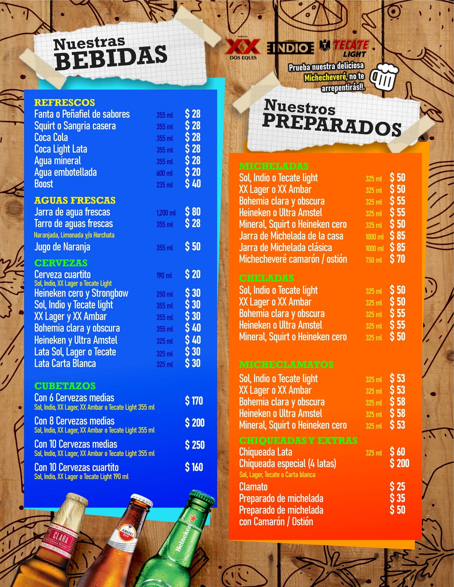 Carta del restaurante El Chevere Marisquería [Calzada Al Sumidero ...