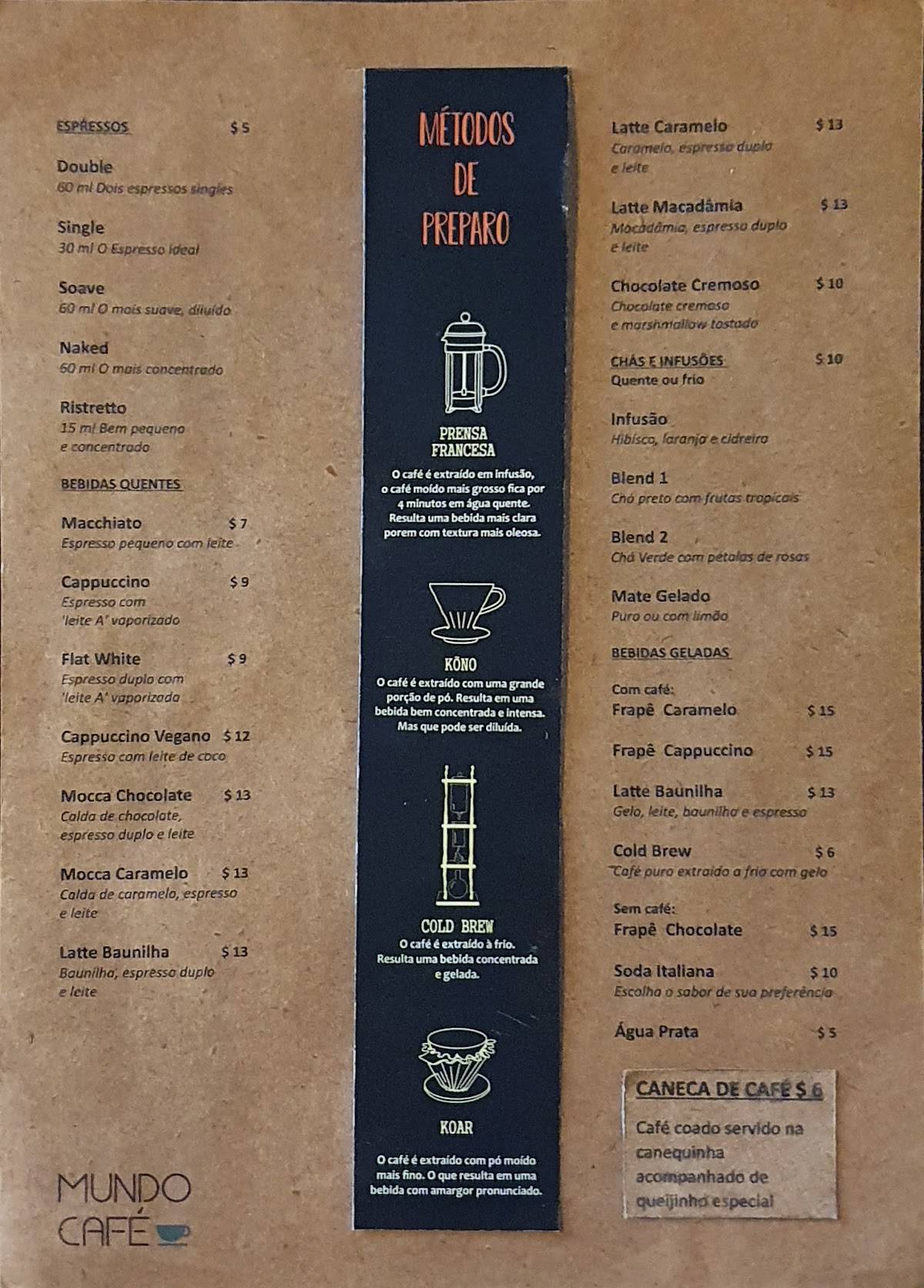 Menu em Mundo Café, Uberlândia, Rua Coronel Manoel Alves