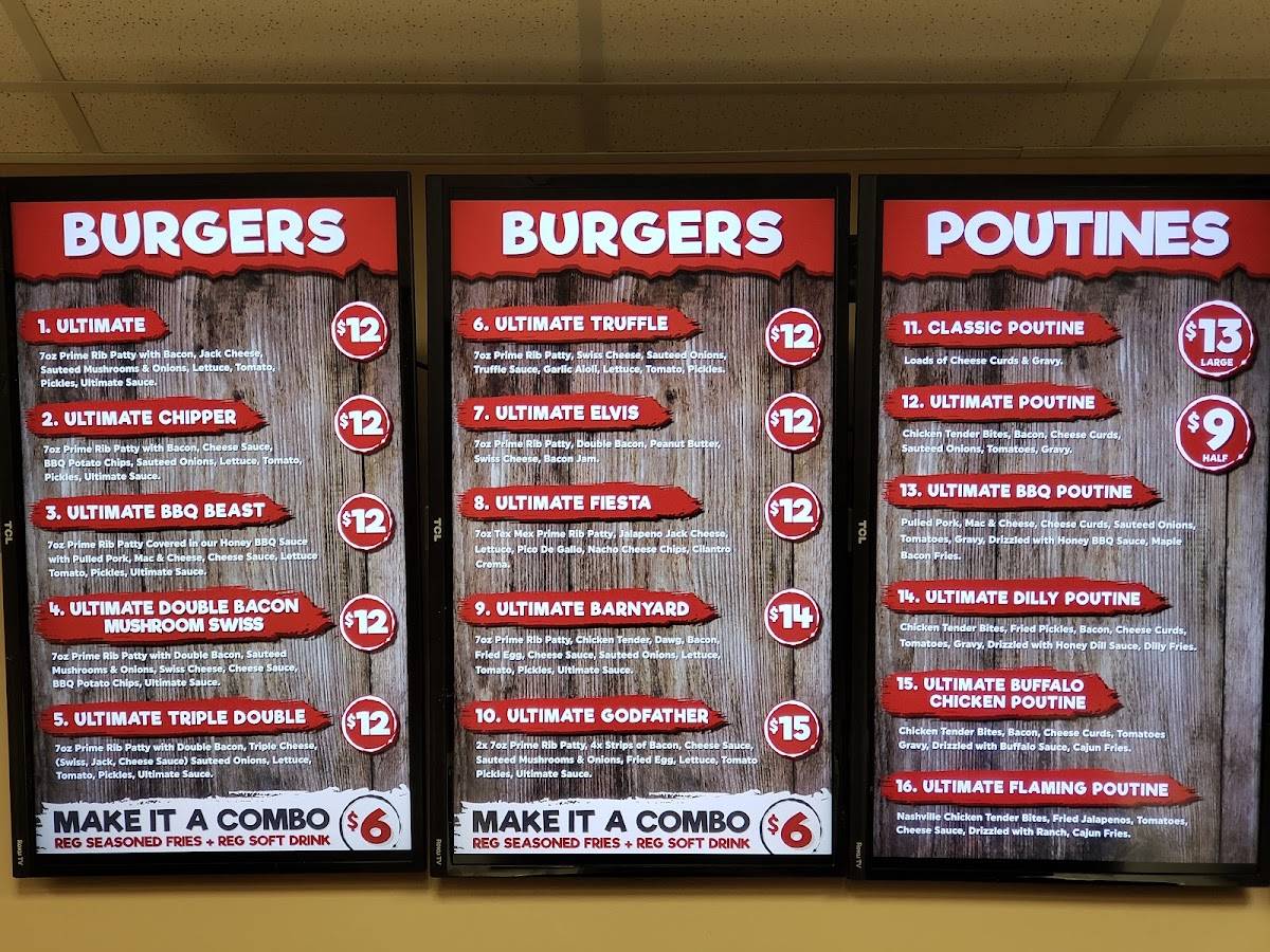 Menu at Ultimate Experience restaurant, Regina