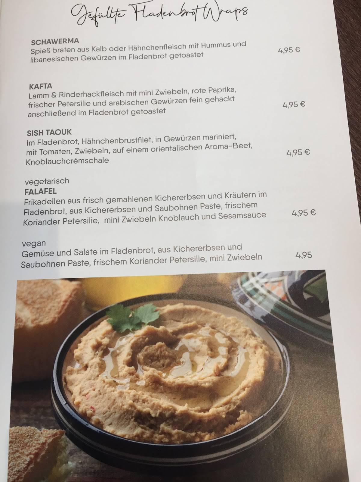 Menu at Unicorn restaurant, Mannheim