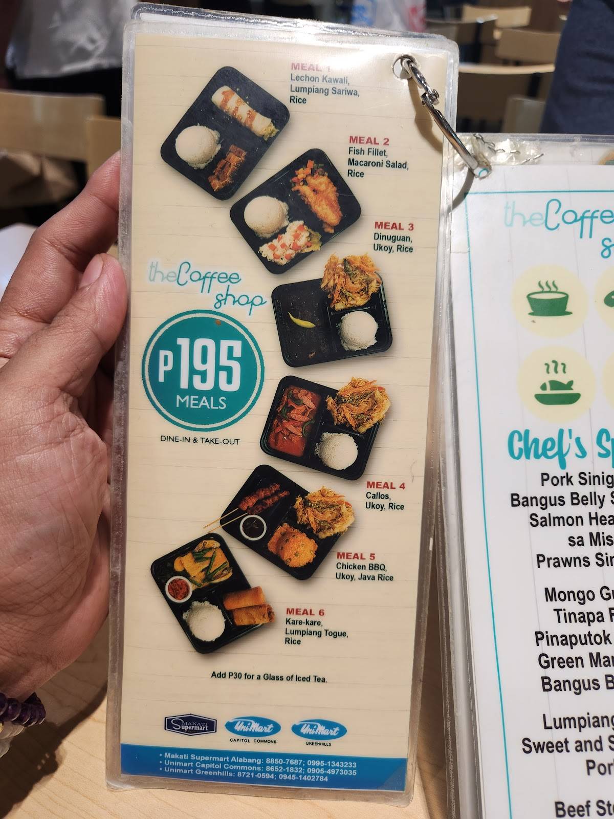 Carta del restaurante Unimart Coffee Shop, San Juan