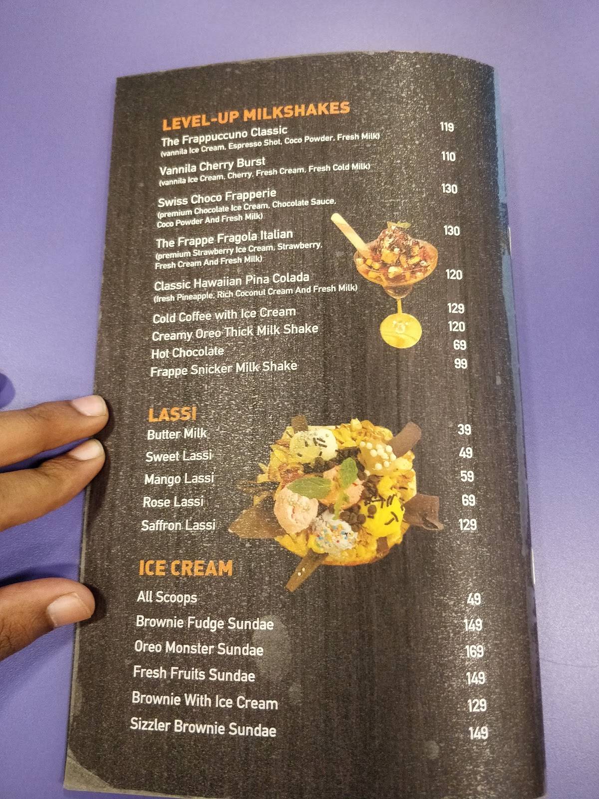 Menu at Utopia food fiesta, Bengaluru