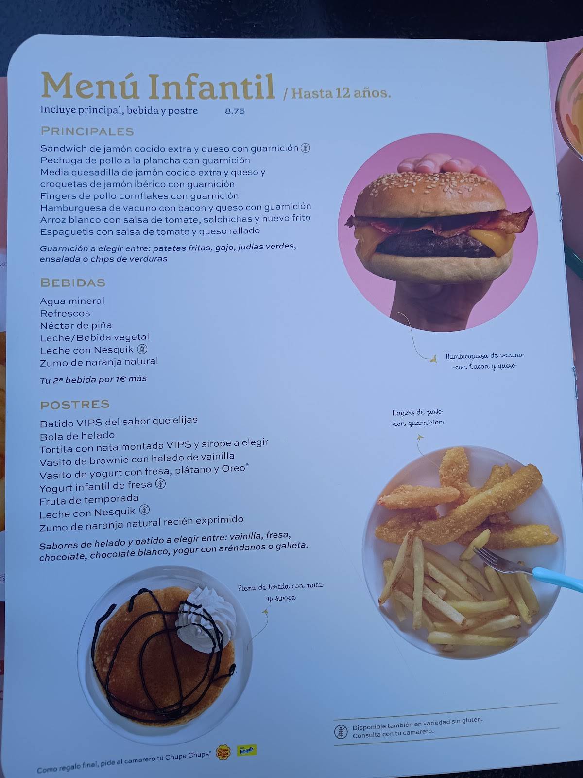 Carta del restaurante VIPS, Sevilla, Av. del Palmas Altas