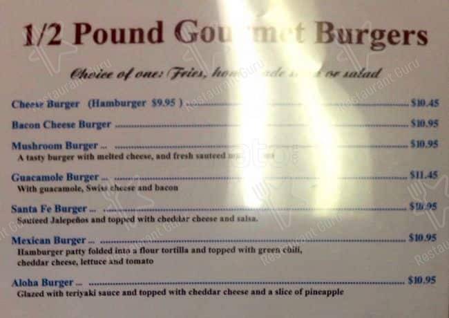 Menu at Valley Inn Restaurant, Lakewood