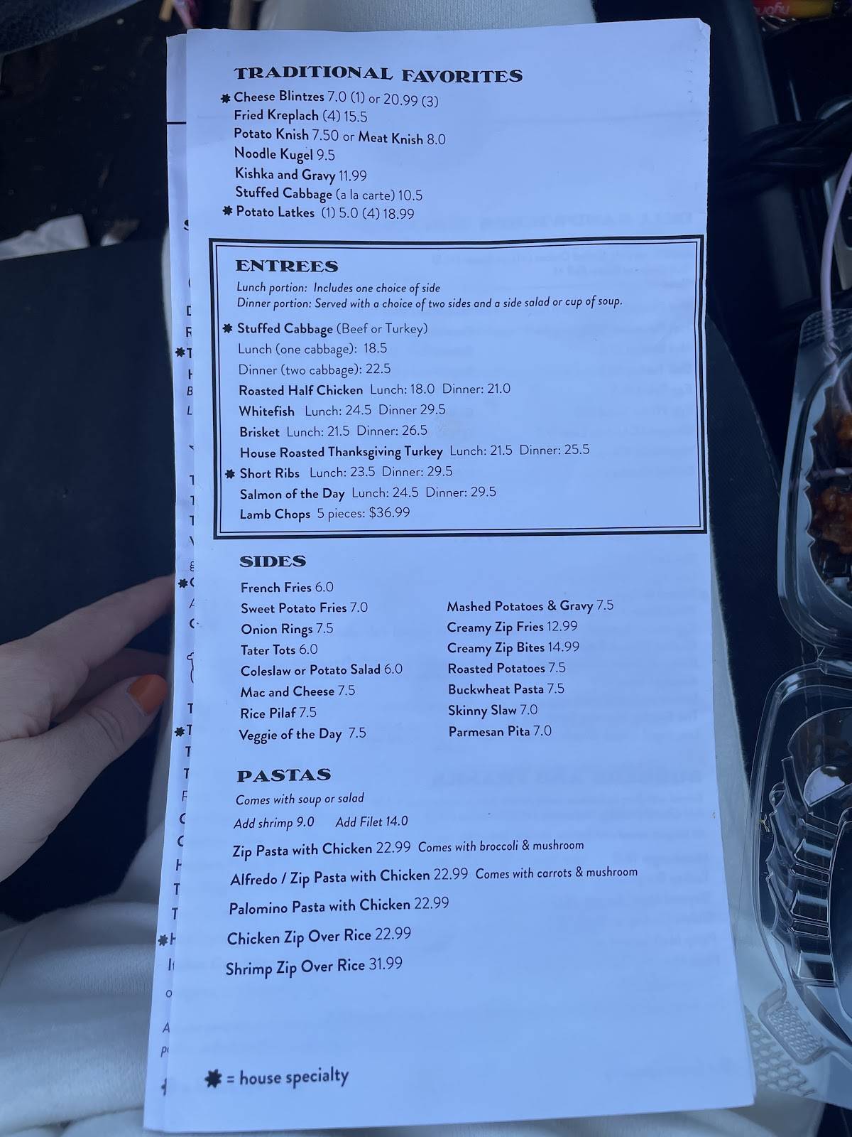 Menu at Val's Delicatessen restaurant, West Bloomfield Township