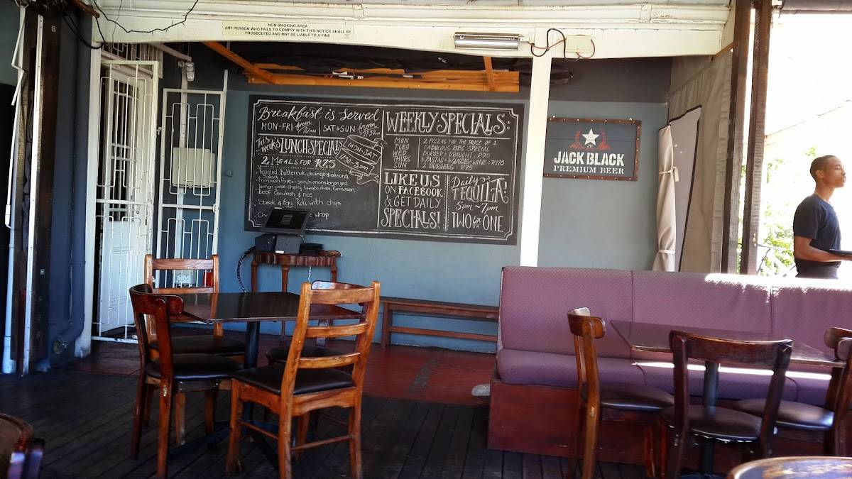 Menu at Van Hunks pub & bar, Cape Town