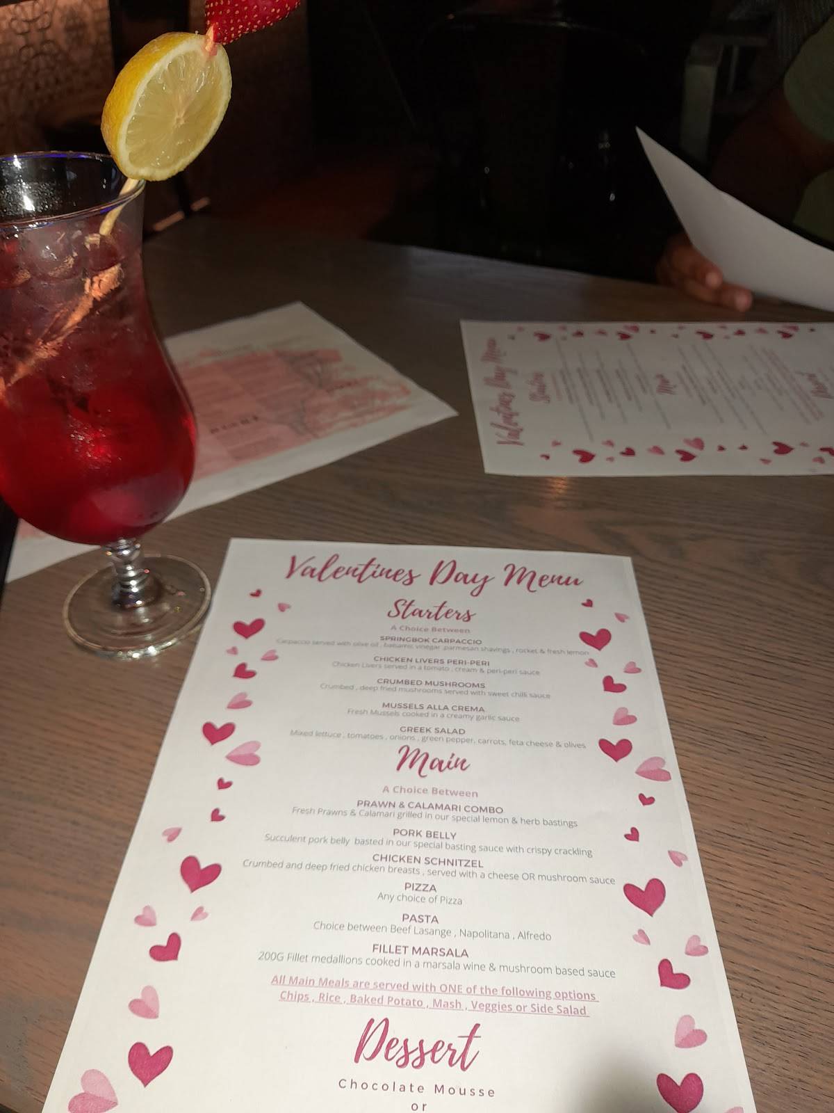 Menu at Franco’s restaurant, Vanderbijlpark, Frikkie Meyer Blvd