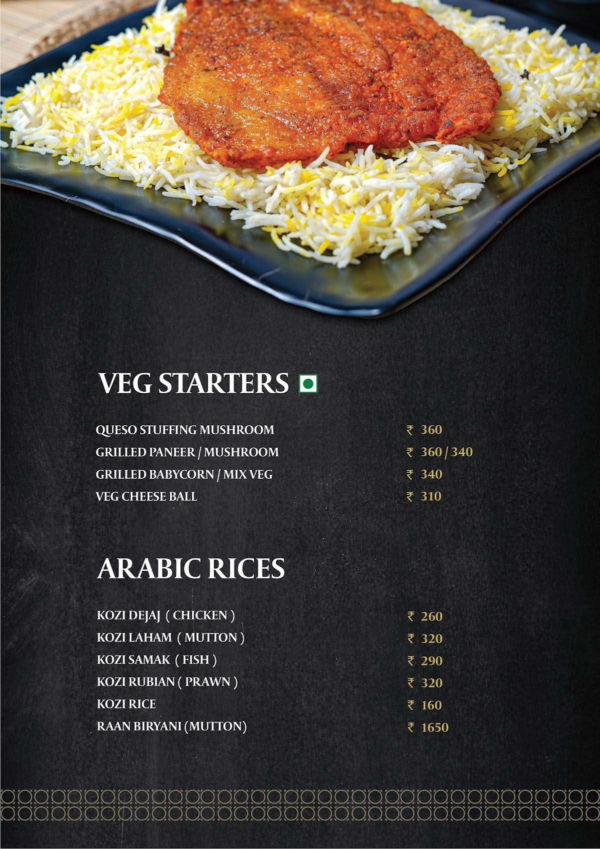 Menu at Zaitoon Restaurant, Vellore, Vellore