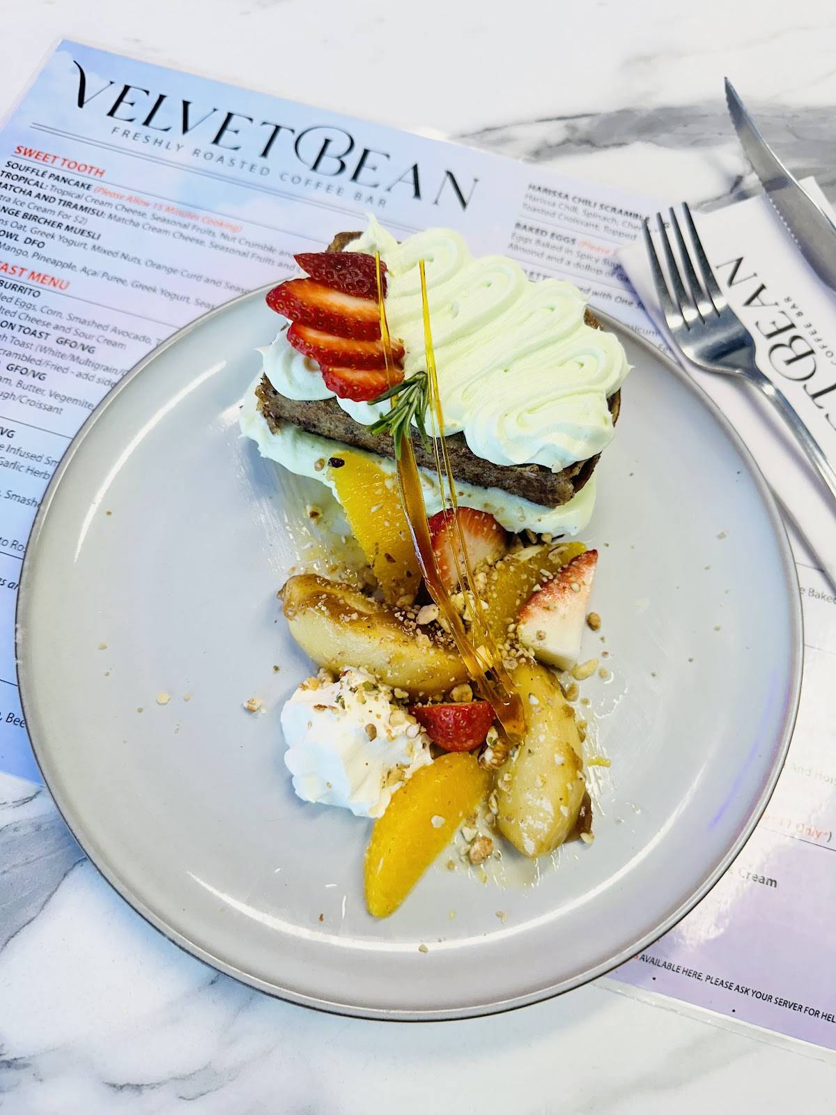 Menu at Velvet Bean Altona cafe, Altona