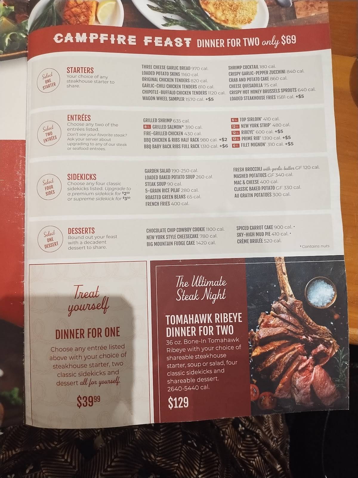 Menu at Black Angus Steakhouse, Ventura