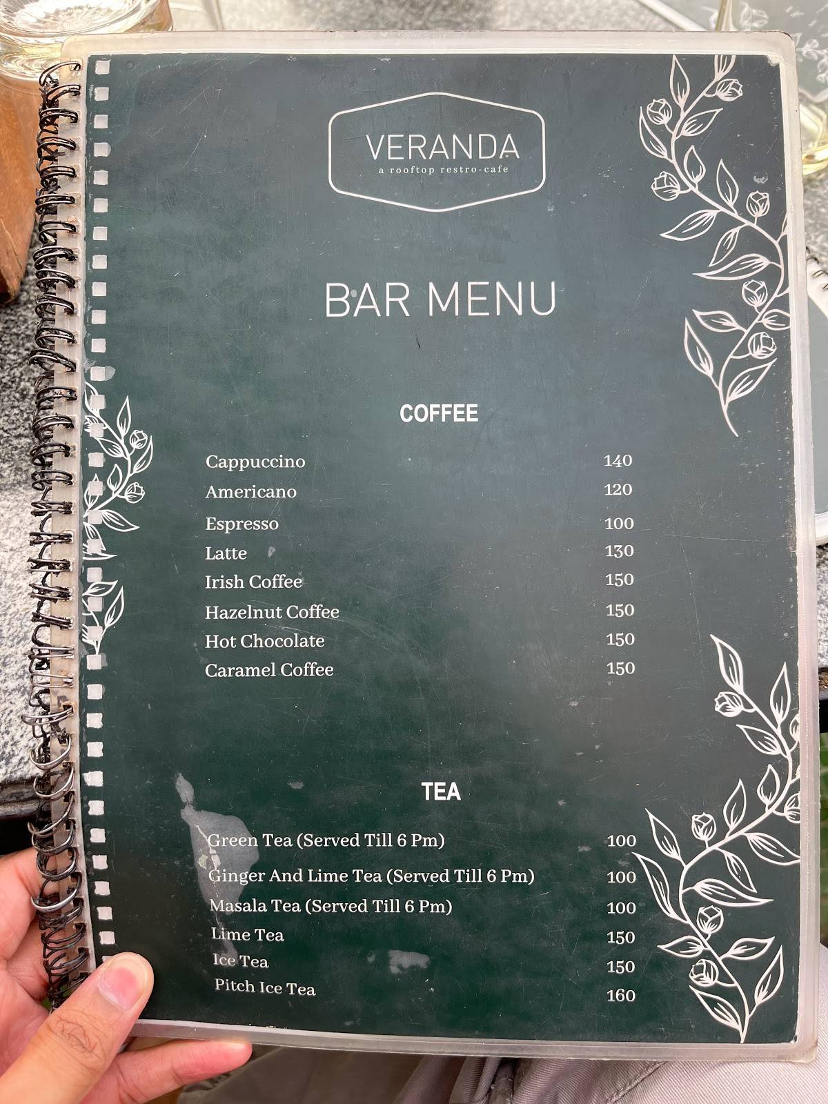 Menu at Veranda Rooftop Restro Cafe, Ahmedabad