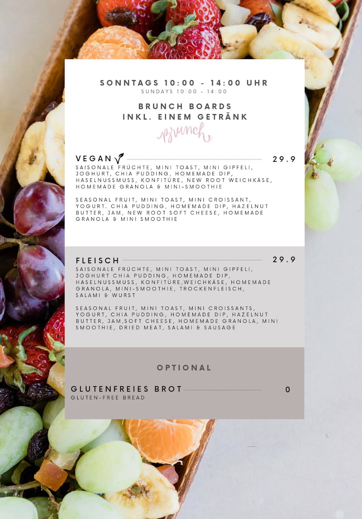 Menu at Vertical Cafebar Interlaken, Interlaken